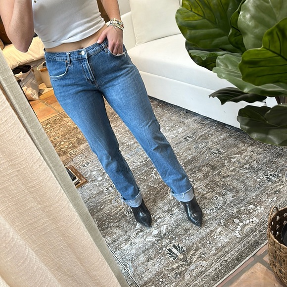 Zara | Jeans | Zara Premium Denim Collection Blue Denim Boyfriend Jeans ...